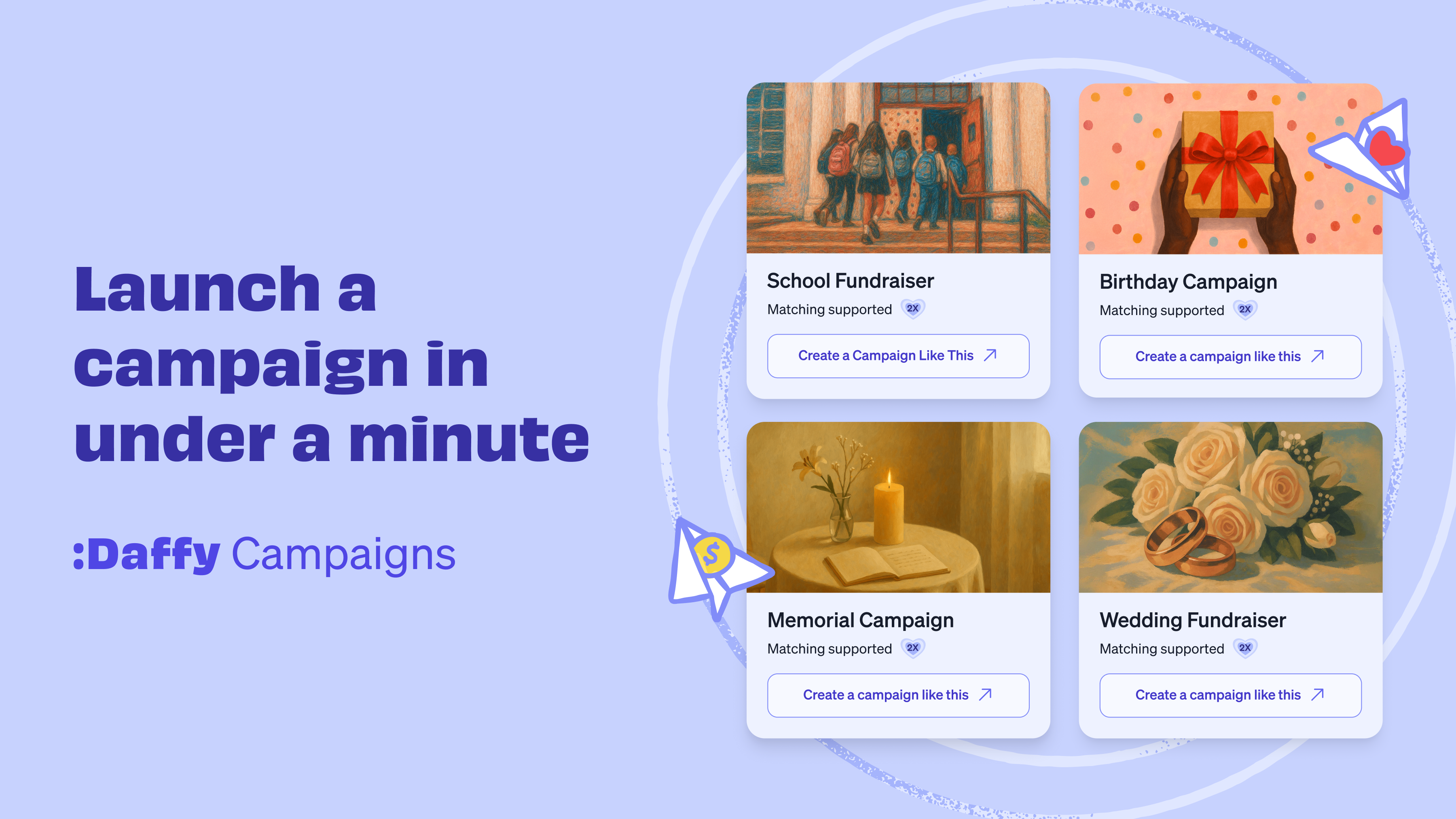Start a charity fundraiser in under a minute — Daffy Campaigns